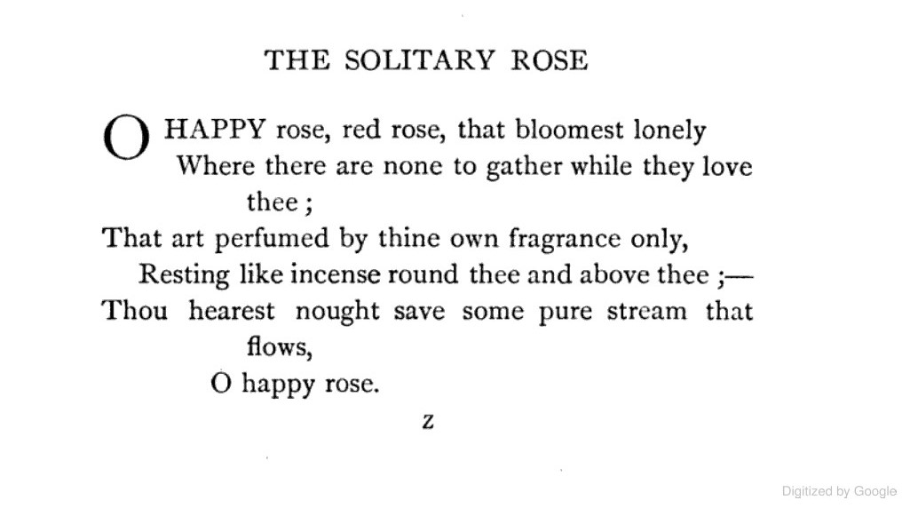 Christina Rossetti’s “The Solitary Rose” – Anne Rollins Romance